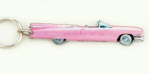 Rancho Trading Company. KE13: Vintage Pink Cadillac Key Chain